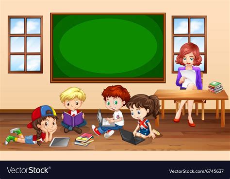 Classroom Group Work Cartoon