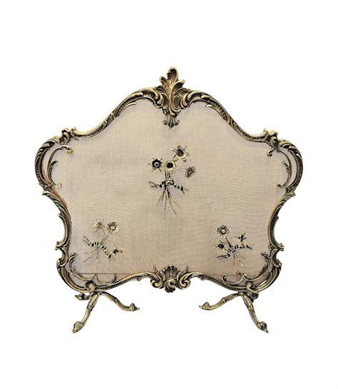 A Very Fine And Unusual 19th Century Brass Fire Screen In Antique Fire