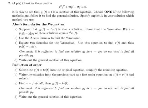 Solved 2 4 Pts Consider The Equation It Is Easy To See