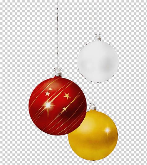 Adorno navideño Acuarela Pintura Tinta húmeda Rojo Naranja Adorno