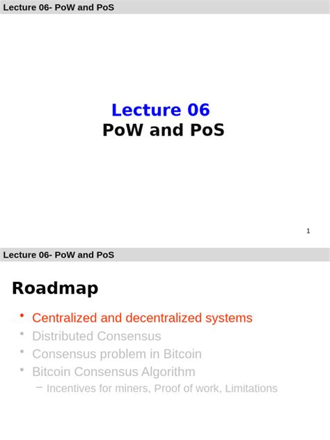 Lecture 06 Pow And Pos Pdf Bitcoin Distributed Computing