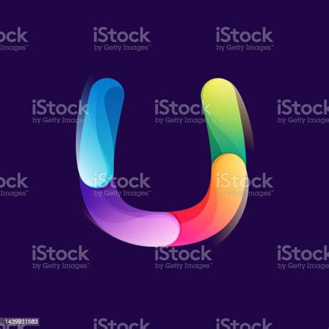 겹쳐진 다채로운 선으로 만들어진 문자 U 로고 무지개 생생한 그라데이션 현대 아이콘입니다 교육에 대한 스톡 벡터 아트 및 기타 이미지 Istock