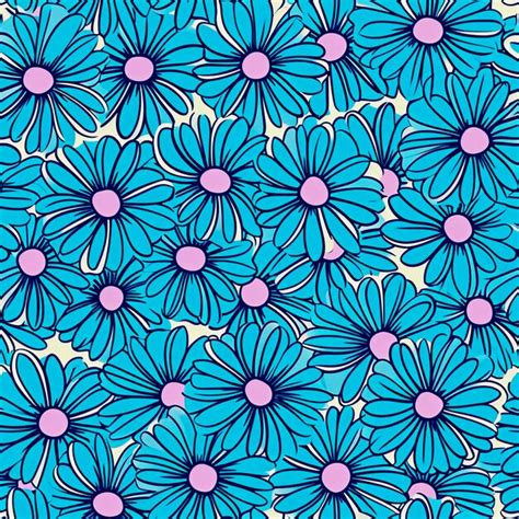 Premium Photo Blue Vintage Flowers Pattern Generative Ai