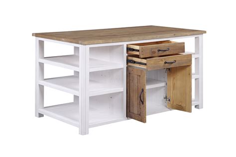 White Barkingside Kitchen Island Assembled Oak World