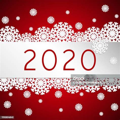 2020 메리 크리스마스와 새해 복 구 디자인을 축하합니다 종이 예술과 디지털 공예 스타일 종이 컷 스타일입니다 Xmas 눈송이 배경 인사말 카드 포스터 또는 배너 벡터