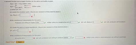 solved a demand function and a supply function for the same