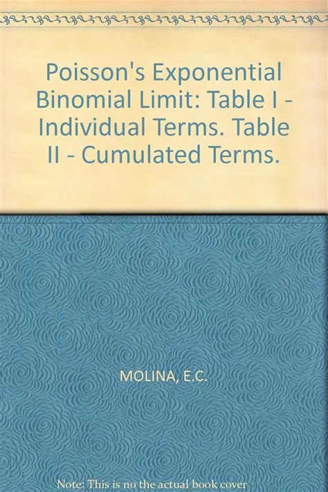 Poissons Exponential Binomial Limit 9780442054571 Books Amazonca