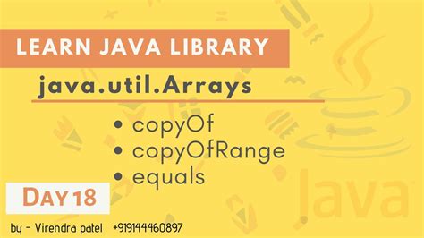 Day Arrays Java Util Arrays Learn Java Library YouTube