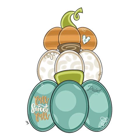 Digital Template Fall Stacked Pumpkins Three Pumpkin Trio Fall Door