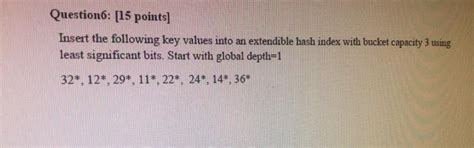 Solved Question6 15 Points Insert The Following Key Chegg