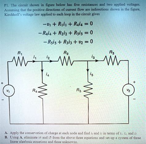 P1 The Circuit Shown In Figure Below Has Five Resistances And Two