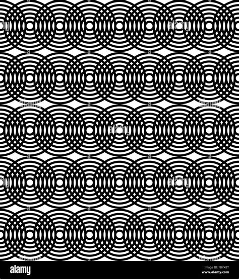 Abstract Monochrome Pattern With Concentric Circles Seamlessly Repeatable Stock Vector Image