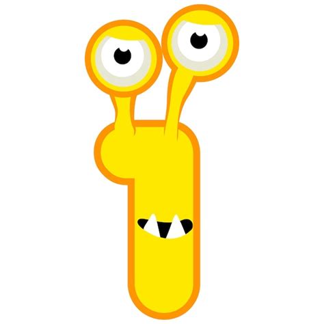 Premium Vector Cartoon Character Number One Monster Vector Numerical 1