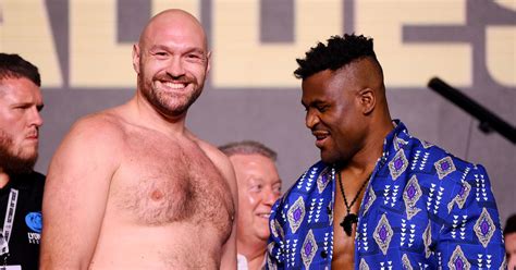 Tyson Fury Vs Francis Ngannou Weigh In Results Fury 5 Pounds Heavier