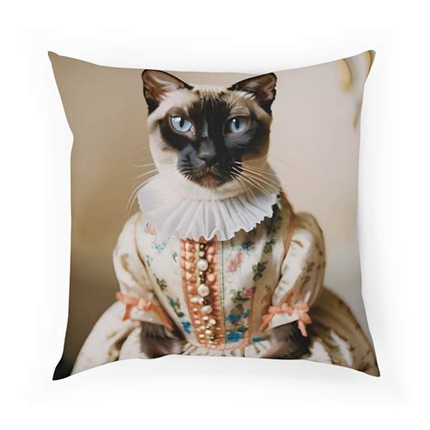 Siamese Cat Pillow Pillow For Cat Lovers Pet Portrait Cat Lover