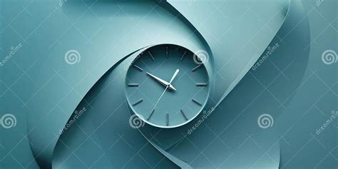 Analog Clock With Red Hands On Colorful Abstract Background Design