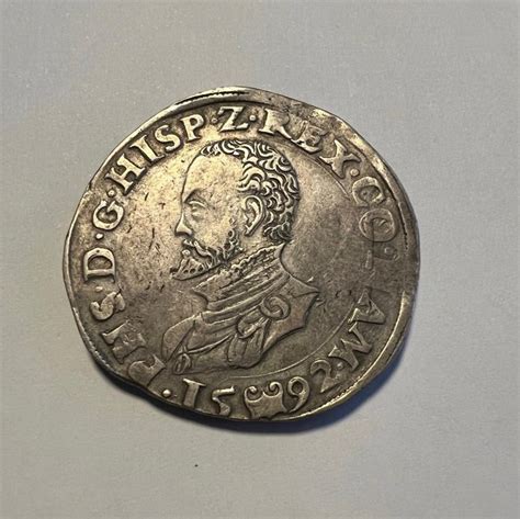 Spaans Nederland Filippo II Di Spagna 1556 1598 Filipsdaalder 1592