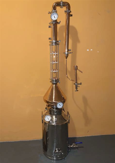 50lt 3 Inch 4 Plates Copperandglass Column Reflux Still With Copper Helm