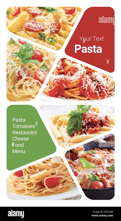Pasta Concept Photo Collage Can Be Used For Visual Stand Display
