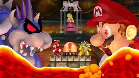 Evil Mario And Dark Bowser Bosses In New Super Mario Bros Wii 4k 60fps