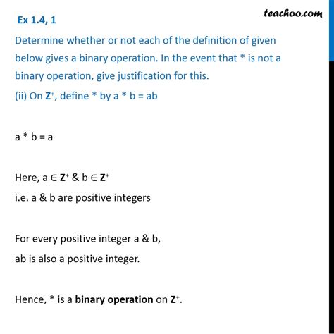 is a binary operation on z define by a b ab teachoo