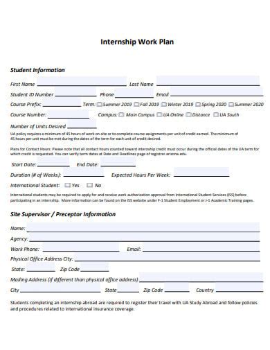 9 Internship Work Plan Templates In PDF DOC Free Premium Templates