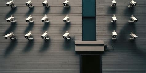 Premium Ai Image Panoramic View Of Multiple Security Cameras Mounted