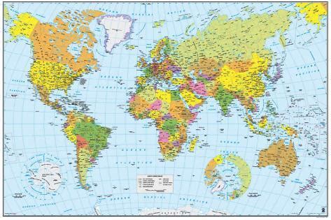 Mapa del mundo en español Láminas en AllPosters es