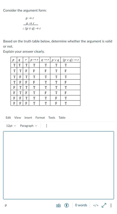 Solved Consider The Argument Form Prar Pq R Based On Chegg