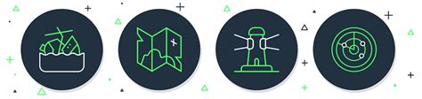 라인 해적 보물지도 등대 침몰 유람선 및 레이더를 목표 아이콘으로 설정하십시오 벡터 가라앉음에 대한 스톡 벡터 아트 및 기타 이미지 가라앉음 개수대 건강관리와 의술