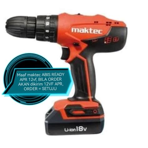 Jual Mesin Bor Baterai MAKTEC Bor Cordless Garansi Resmi Thn Bor Besi Kayu Tembok Mm Vf