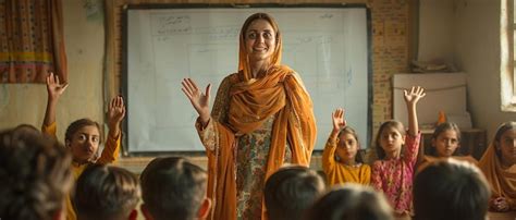 Premium Photo Teacher In A Bustling Classroom