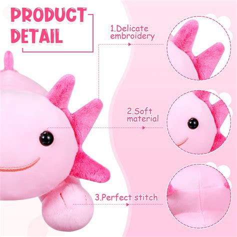 Axolotl Plush Doll 2 Pieces Salamander Stuffed Toy Pink Stuffed