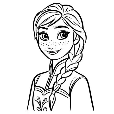 Desenhe O Lindo Rosto De Anna Para Colorir Imprimir E Desenhar