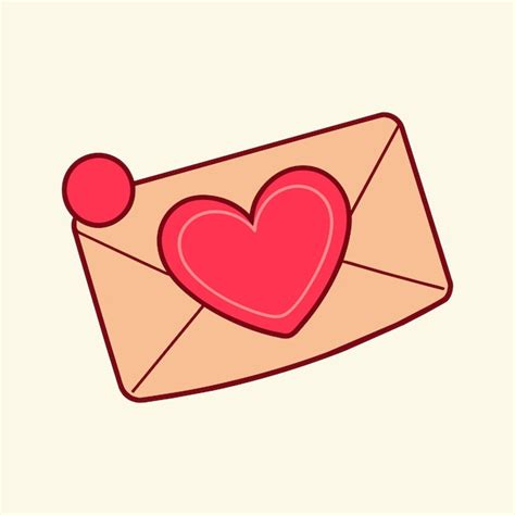 Una ilustración de una carta escrita a mano con un contorno de corazón