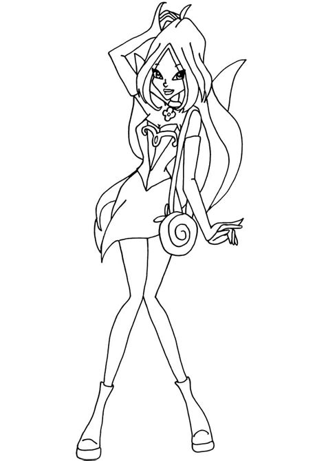 Cute Flora Winx Club Coloring Page Download Print Or Color Online