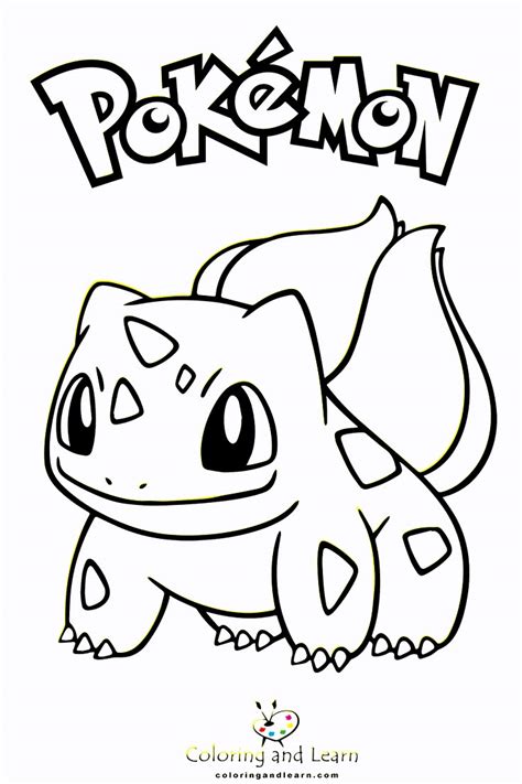 Bulbasaur Coloring Pages Coloringandlearn In 2024 Monster