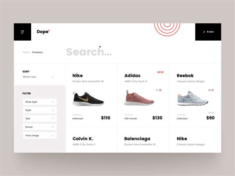 Product page - Dope Shopping UI | Web app design, Ecommerce web design, Web ui design