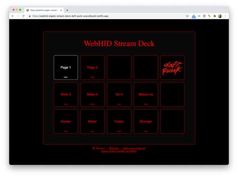 WebHID Demo Elgato Stream Deck Daft Punk Soundboard Bram Us