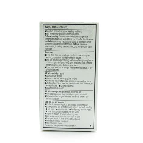 Pain Reliever Plus Generic Excedrin Tablets 100bottle Mcguff