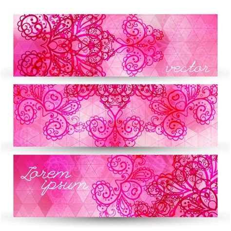 Collection Banner Design With Vintage Curl Ornament Stock Vector Illustration Of Light