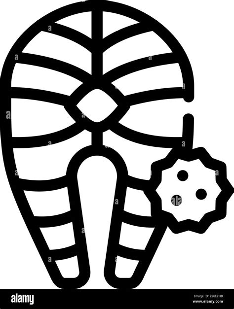 Fish Allergy Line Icon Vector Fish Allergy Sign Isolated Contour