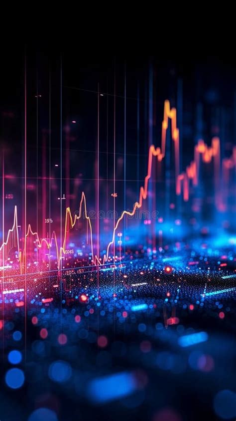 Graph Chart With A Contemporary Line Visually Appealing Image Stock