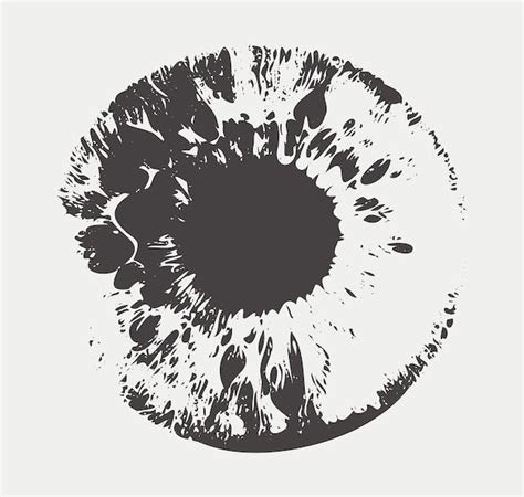 Un Dibujo De Un Círculo Negro Con La Palabra Ojo En él Vector Premium