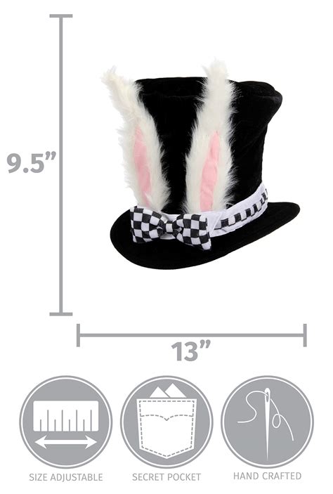 Elope Alice In Wonderland White Rabbit Black Costume Top Hat Buy