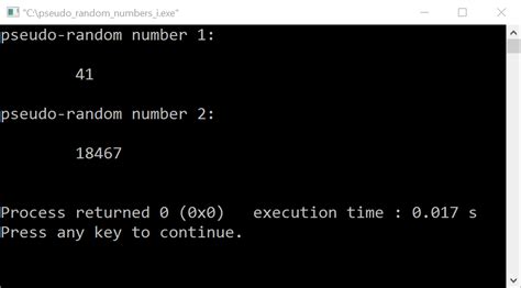 Pseudo Random Numbers In C
