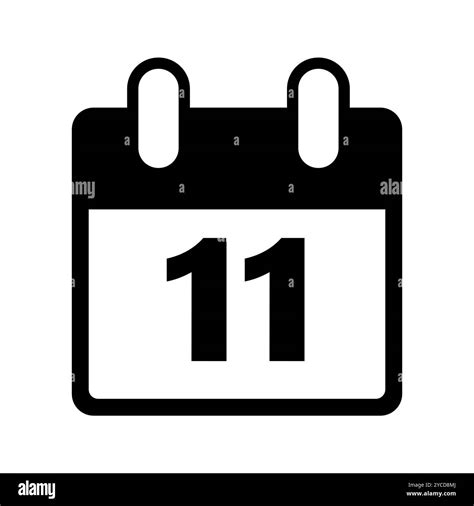 Simple Vector Illustration Of A Calendar Page With The Number Eleven Stock Vector Image Art