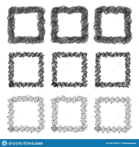 Rectangular Vector Frame Borders Set Set Of Design Elements Stock