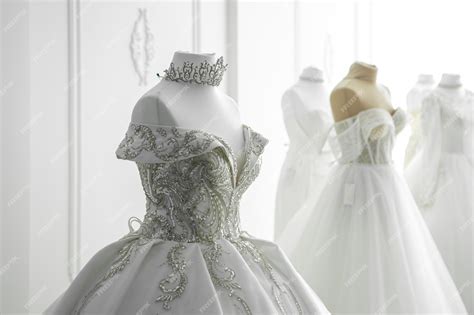 Premium Photo Beautiful Wedding Bridal Dresses On Mannequin In