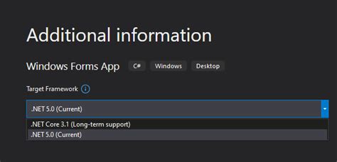 Project Templates For Windows Forms App Net Core Are Not Showing Up